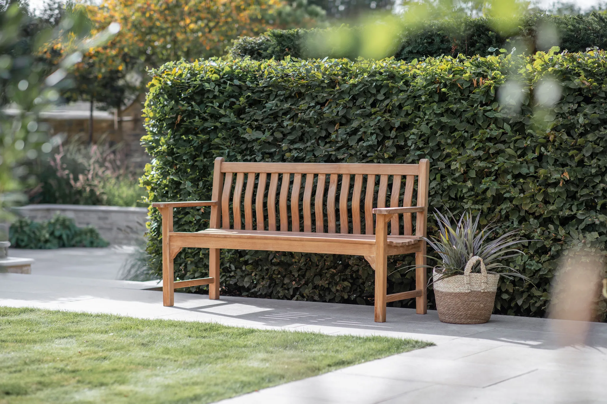 Bramblecrest Curved Back Flat Arm 3 Seat Bench - Codsall & Wergs ...